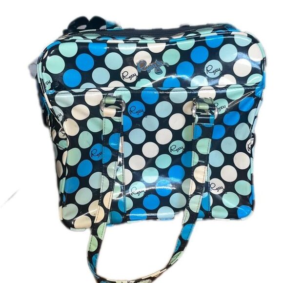 Roxy | Bags | Vintage Roxy Womens Blue Polka Dot Retro Travel Luggage ...